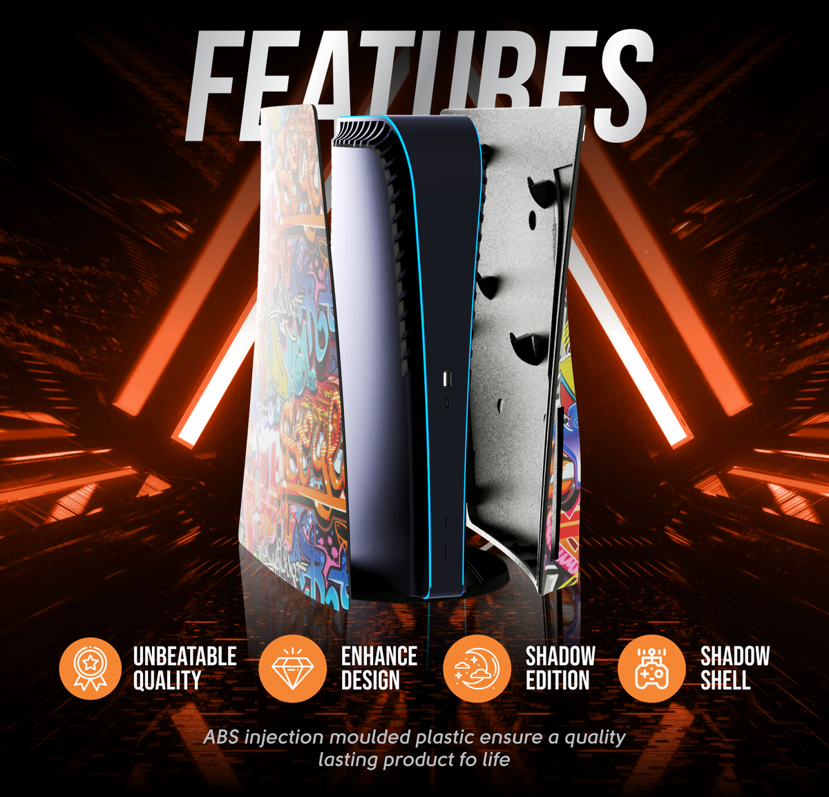 Q-View PS5 Hydro Faceplates With Custom Design - PS5 Cover Plates Disc