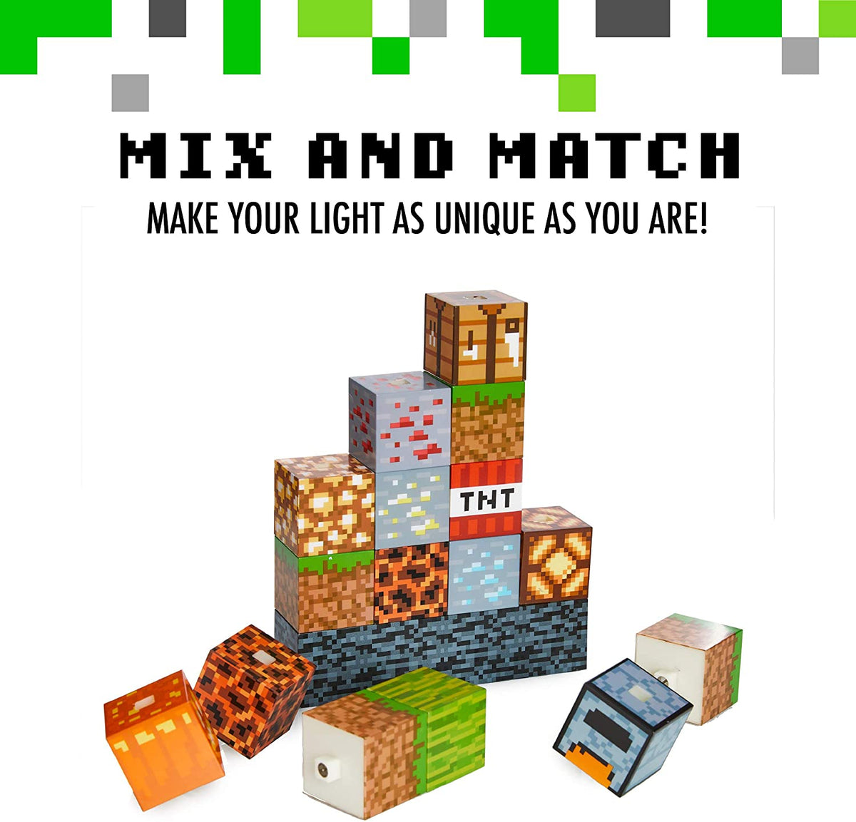 Minecraft Block Building Light 16 Rearrange-able Light Blocks and Bedr ...
